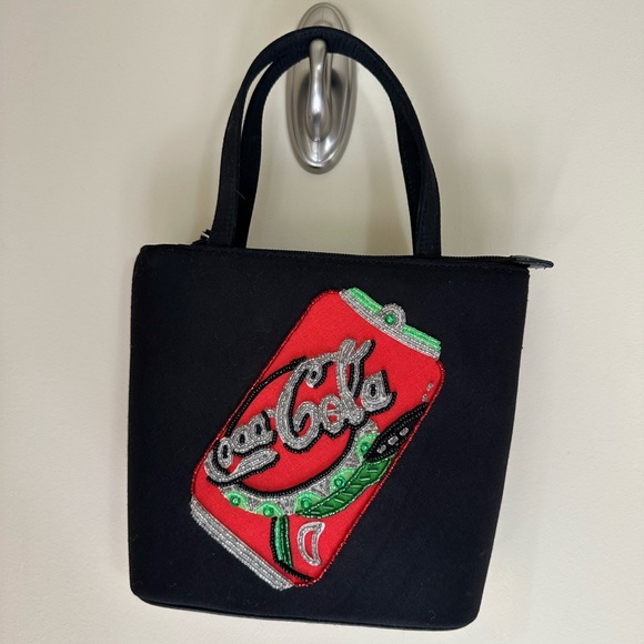 Bags | Small Cocacola Black Handbag | Poshmark